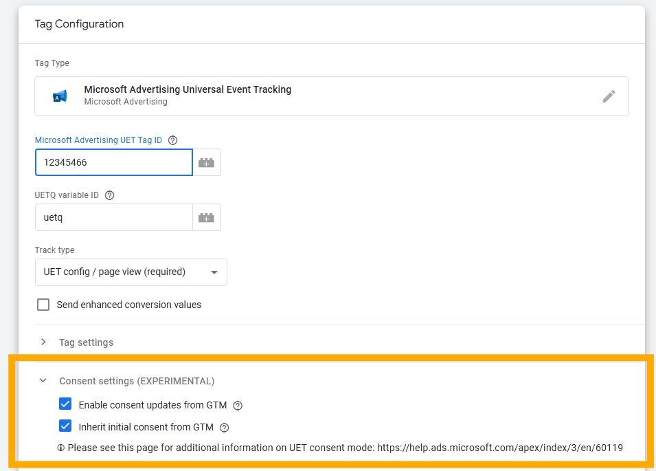 Implementation of UET tags for Consent Mode using the official UET GTM ...
